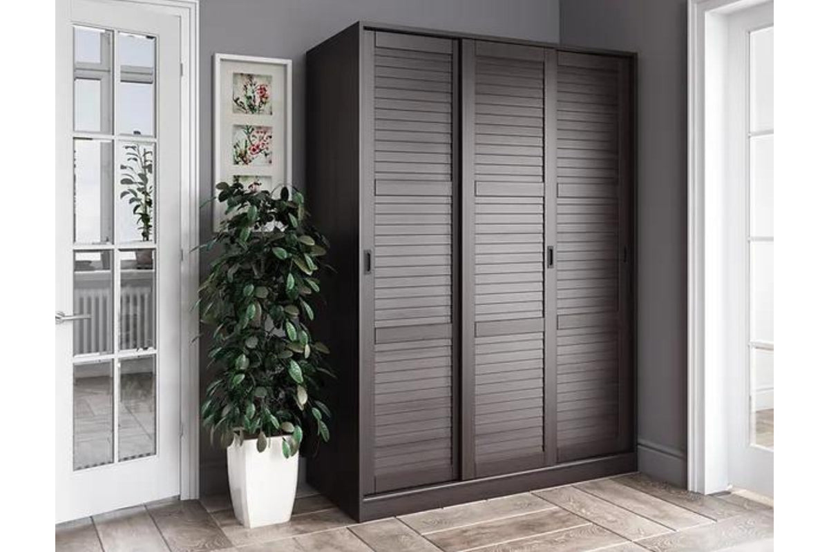 5676 - 100% Solid Wood 3-Sliding Door Wardrobe Armoire With Optional S ...