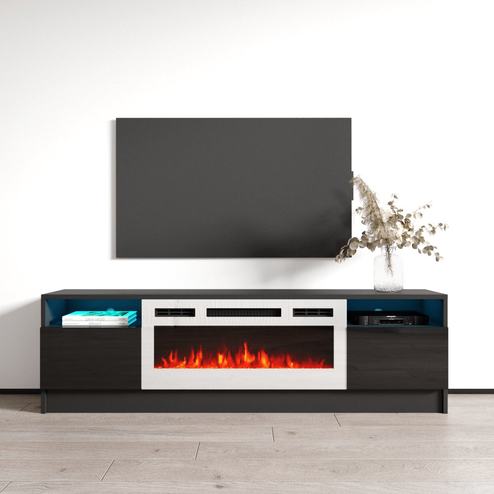 Duke 01 WH-EF Fireplace TV Stand — A&M Discount Furniture